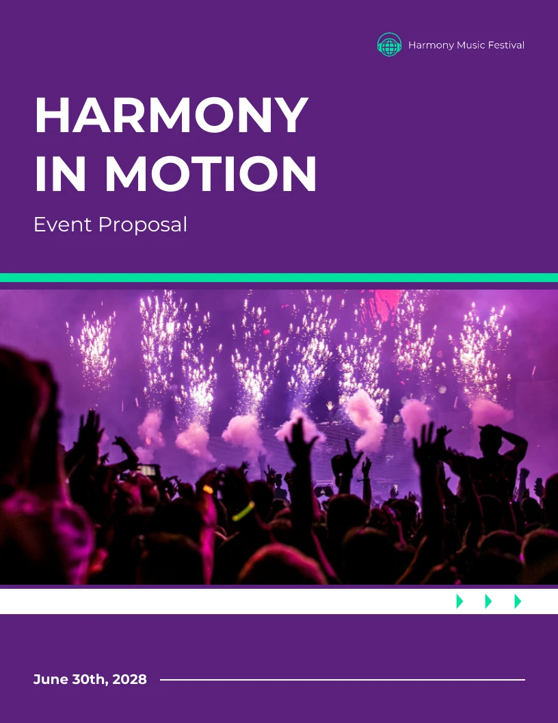 Modern Design Harmony in Motion Event Proposal Template - Venngage