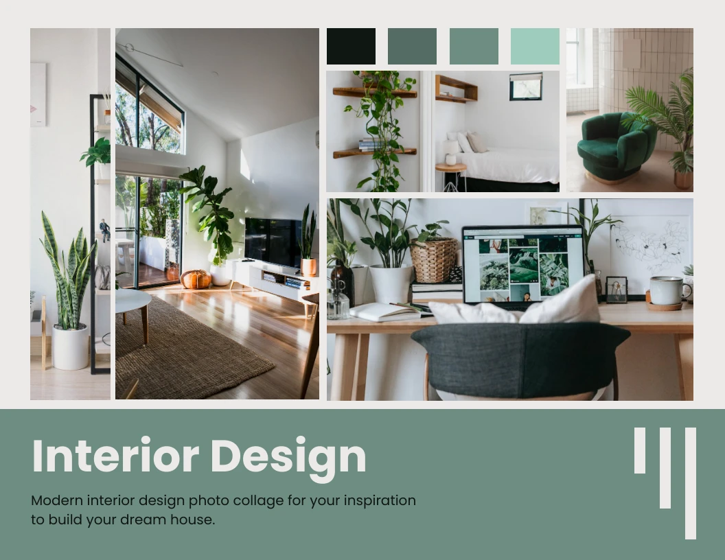 Green Modern Simple Interior Design - Venngage