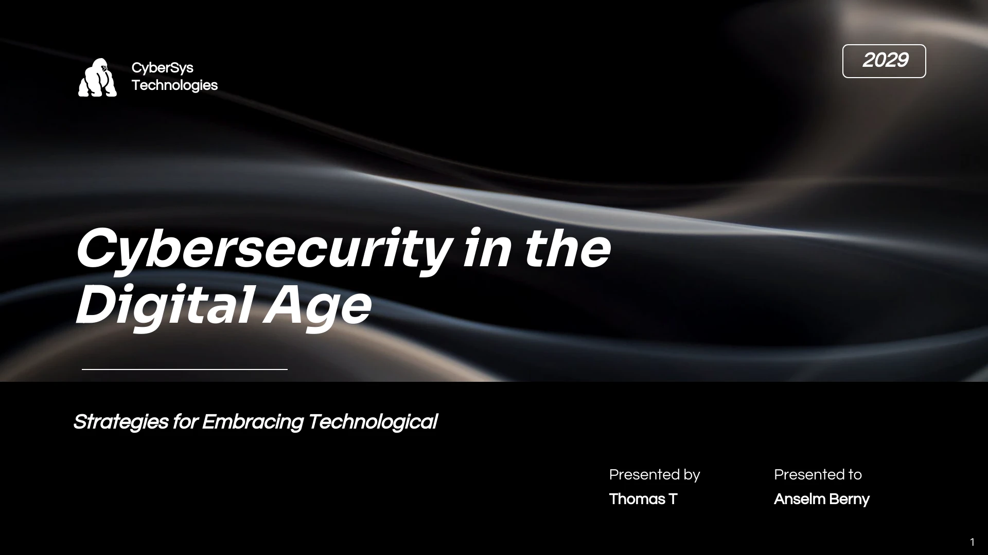 Minimalist Cybersecurity Presentation Template - Venngage