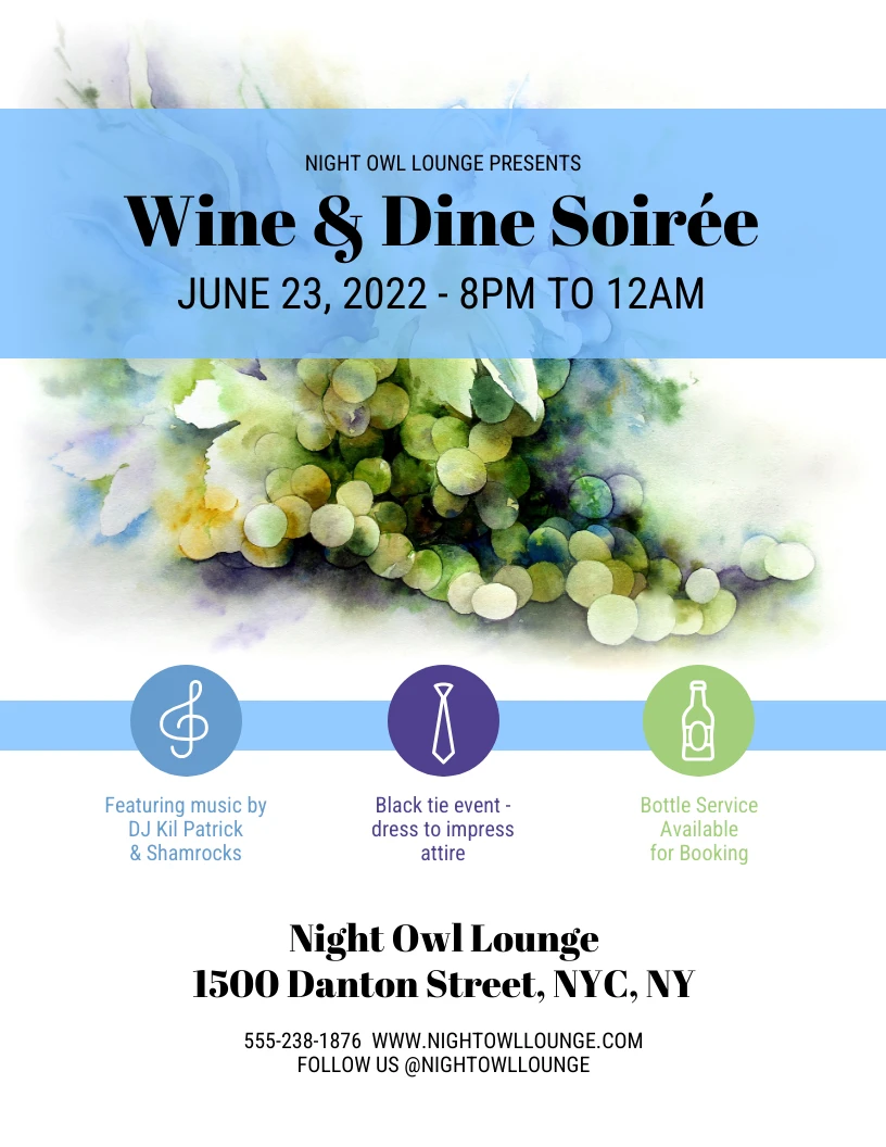 Formal Dining Event Flyer Template - Venngage