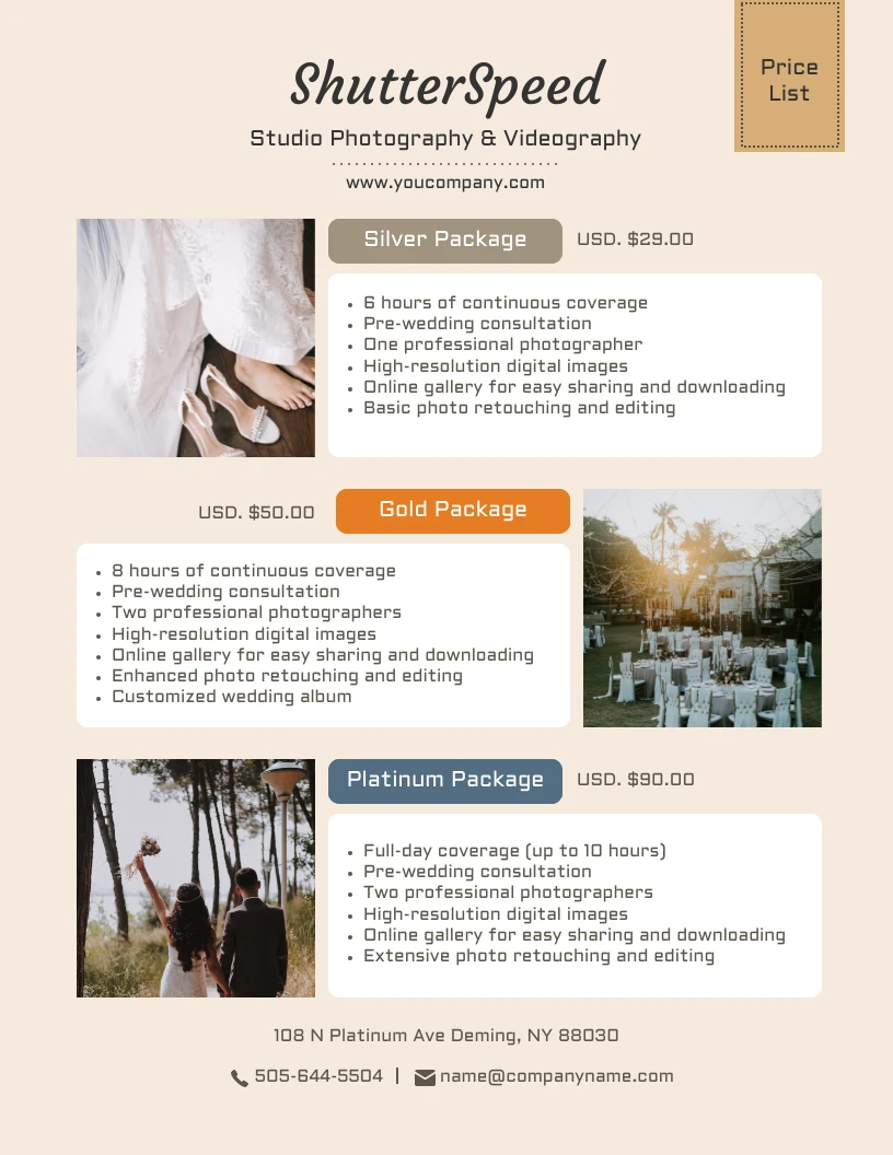 Studio Photography and Videography Flyer Template - Venngage