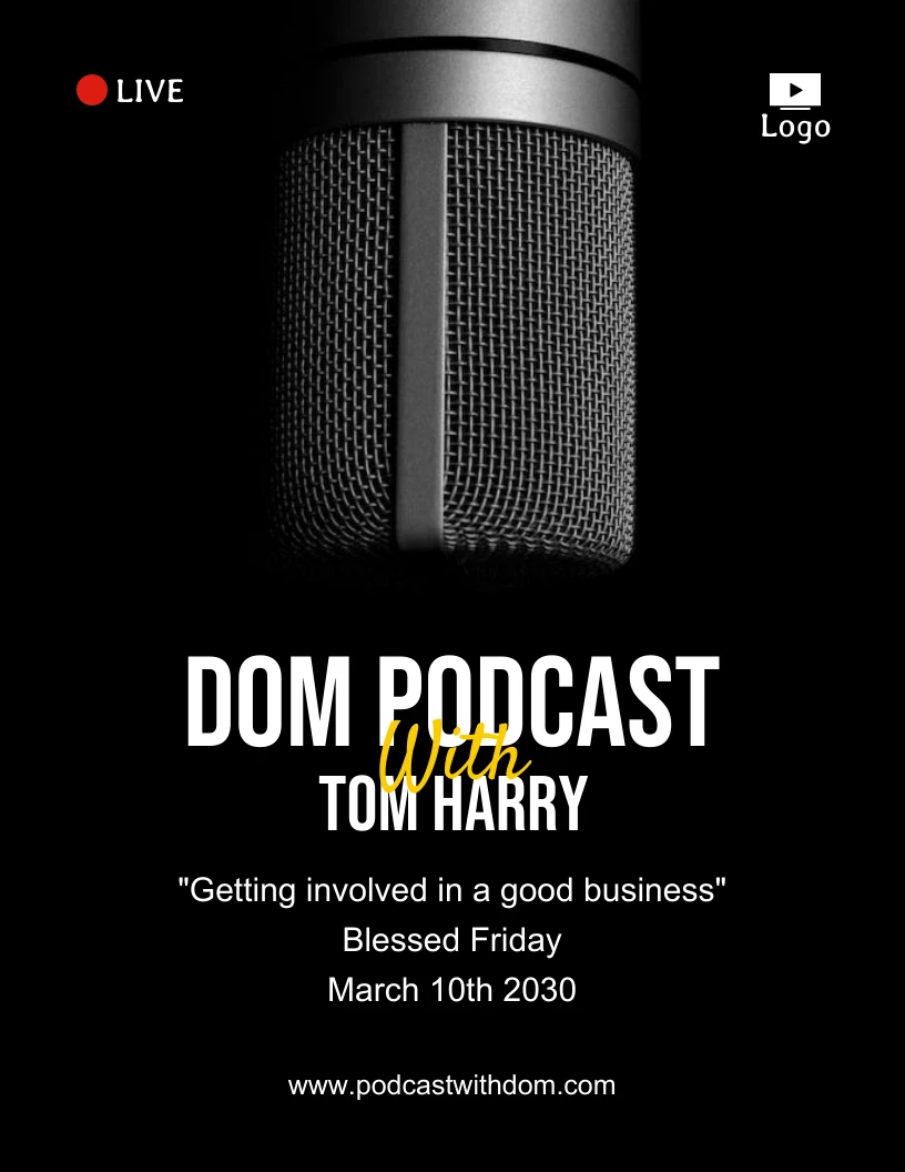 Audio Podcast Flyer Template - Venngage