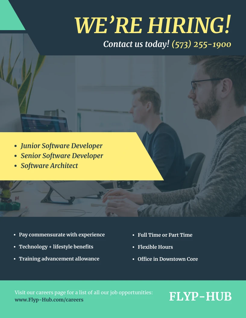 Software Engineer Hiring Job Opening Flyer Template - Venngage