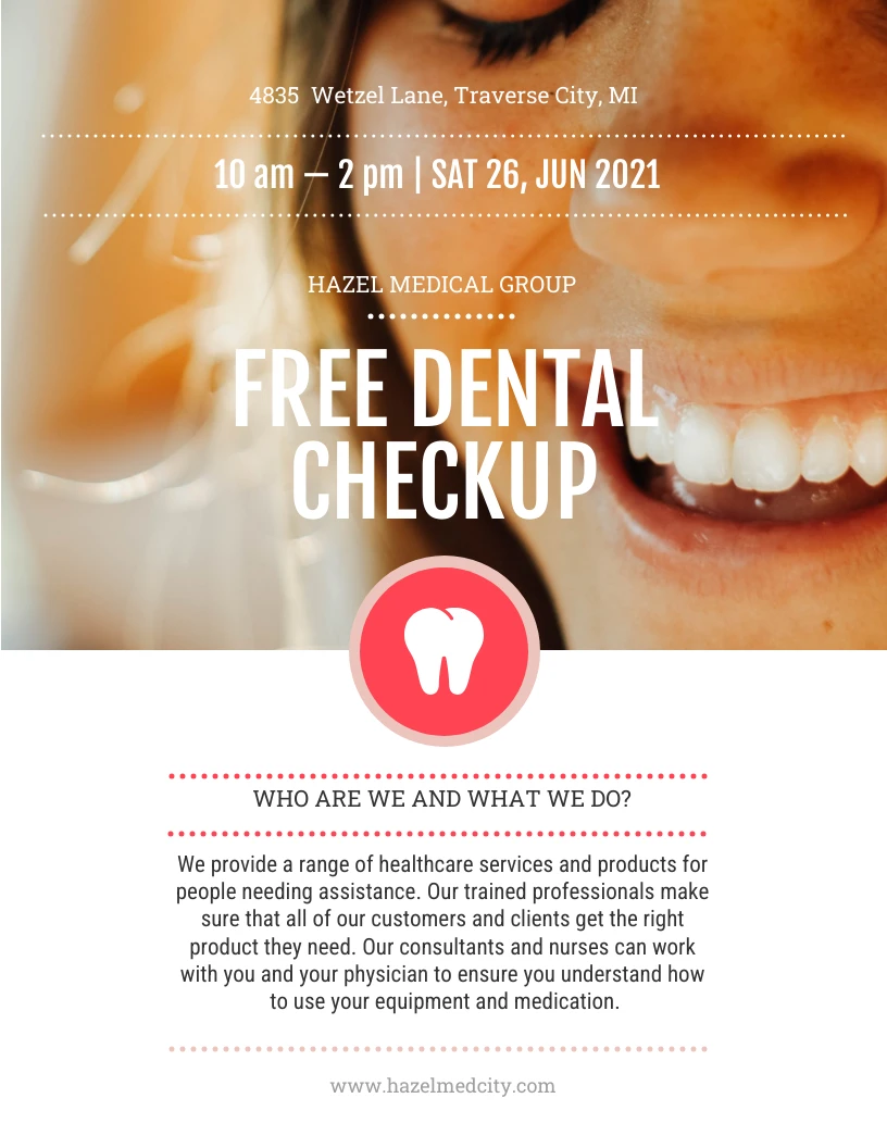 Clean Free Dental Checkup Poster - Venngage