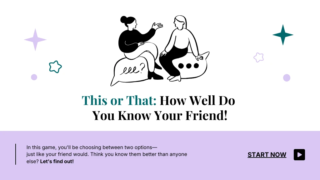 Flat Illustration This or That Quiz Presentation - Venngage