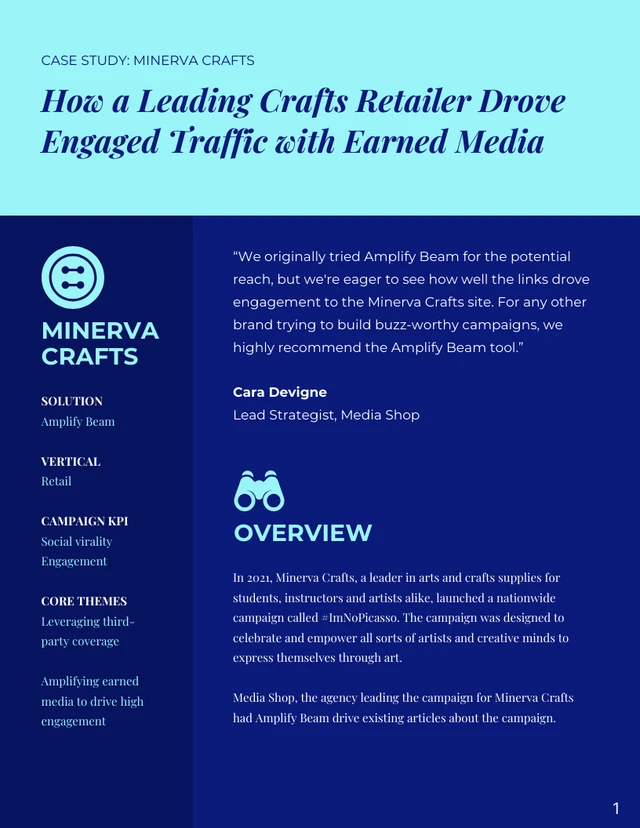 Blue Simple Business Case Study Template - Venngage