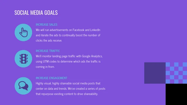 Purple Checkered Social Media Presentation - Venngage