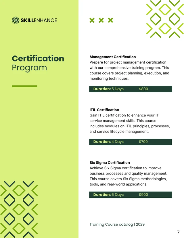 Training Course Catalog Template Venngage