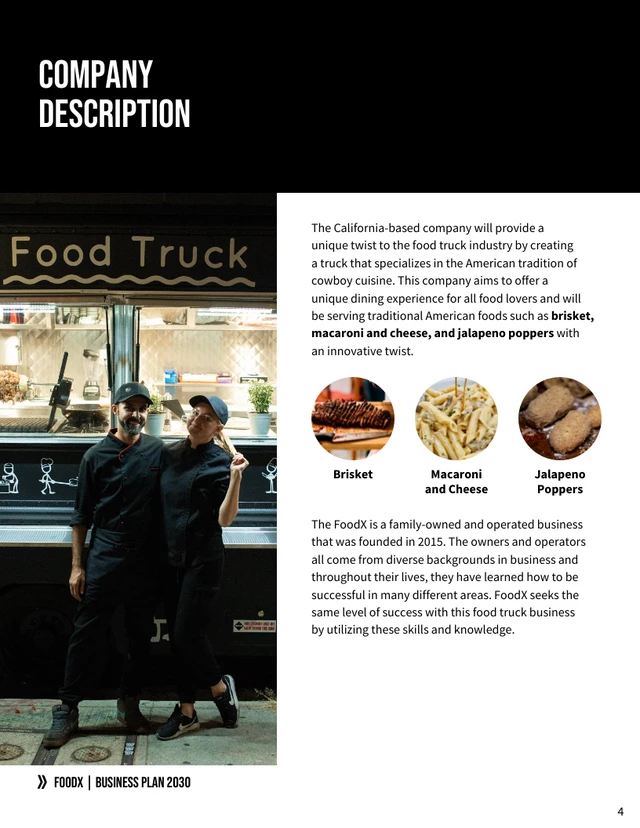Food Truck Business Plan Template - Venngage