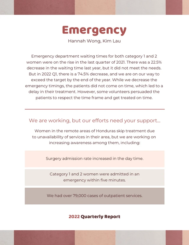 Public Health Services Quarterly Report - Venngage