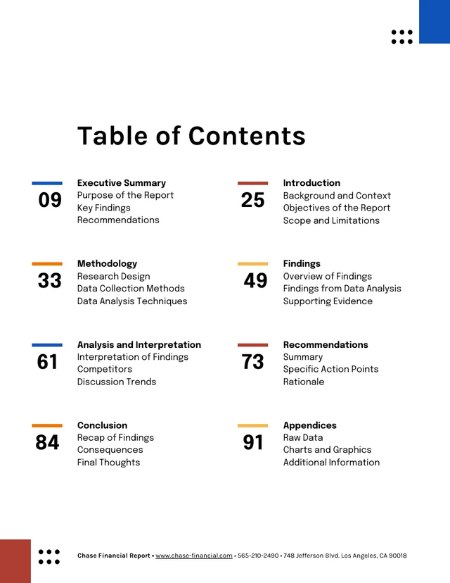 Table Of Contents Page Design