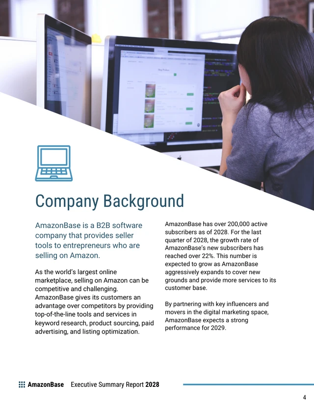 Modelo de relatório executivo - Venngage