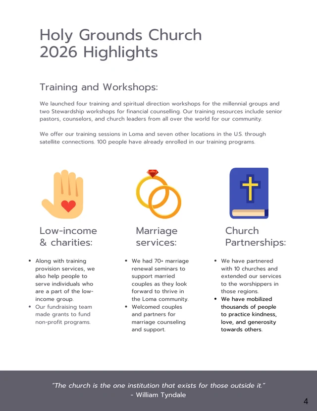 Illustrative Church Annual Report - Venngage