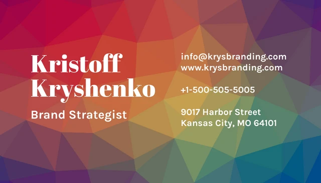 Brand Strategy Personal Business Card - Venngage