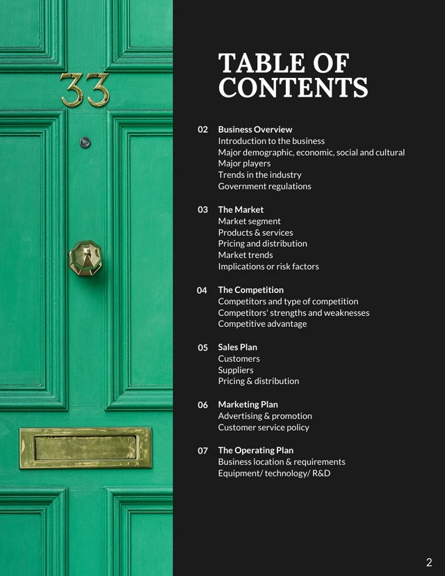 Green Simple Business Plan - Venngage