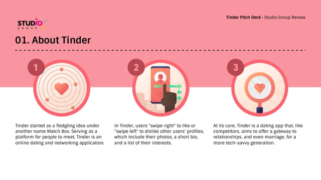 Pitch Deck de Tinder - Venngage