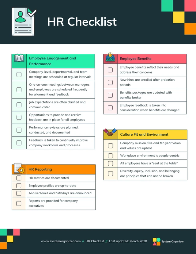 HR Checklist Template - Venngage