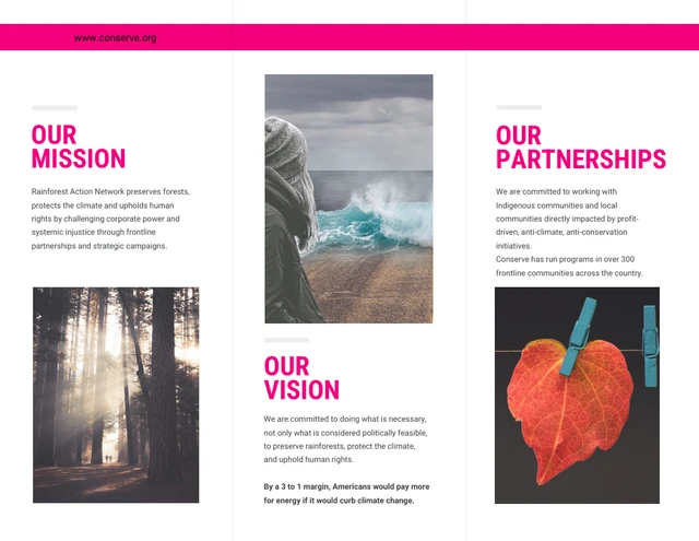 Bright Non Profit Conservation Tri Fold Brochure - Venngage