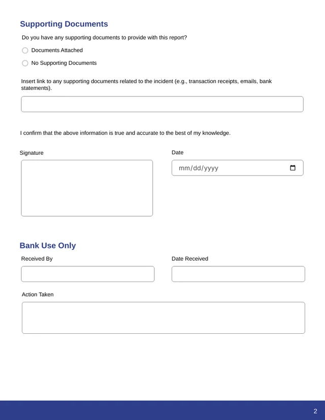 Bank Fraud Incident Report - Venngage