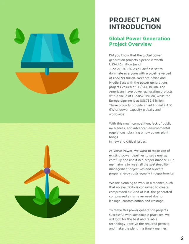 Iconic Power Generation Project Plan - Venngage