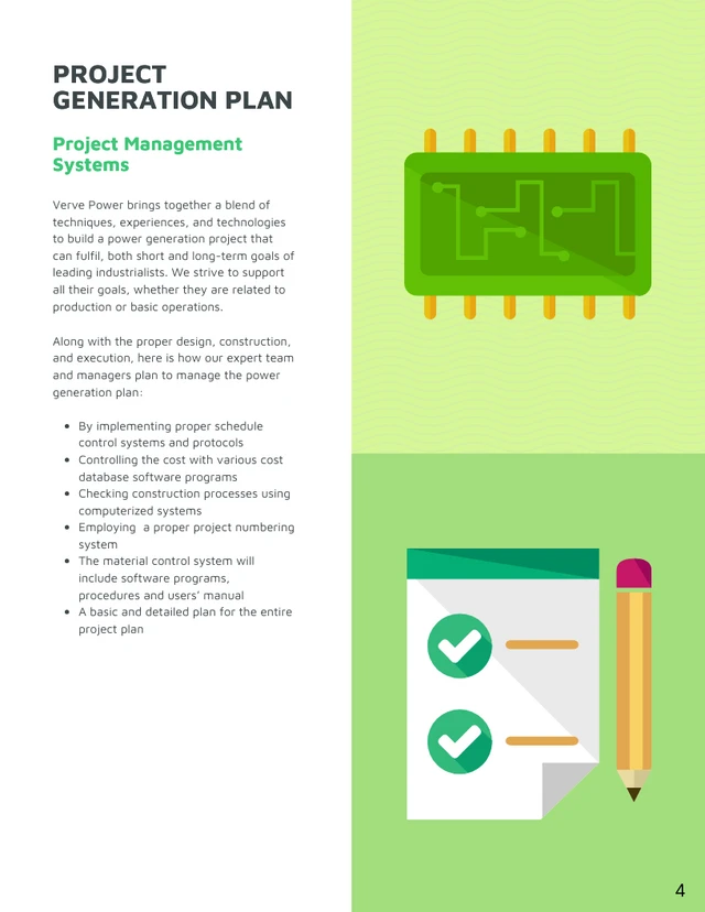 Iconic Power Generation Project Plan - Venngage