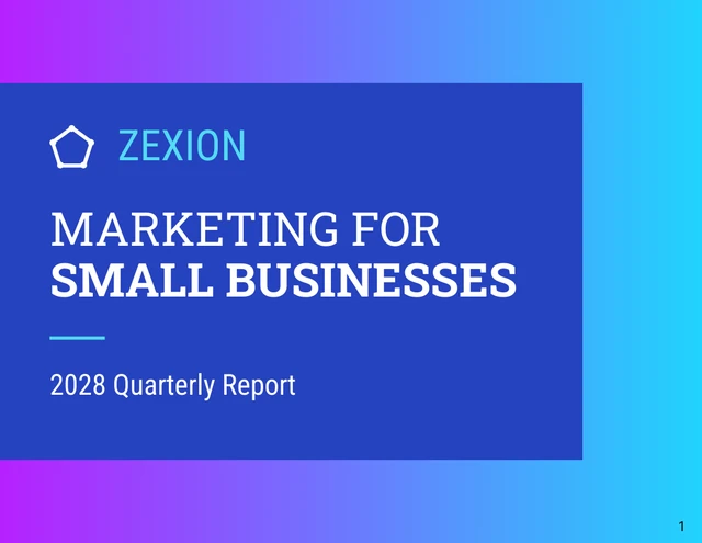 Gradient Business Marketing Quarterly Report - Venngage