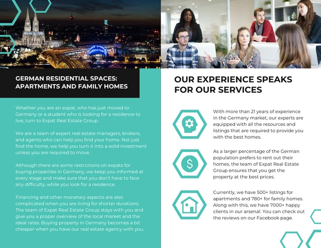 Teal Residential Real Estate Bi Fold Brochure - Venngage