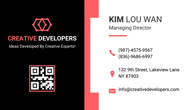 Modern Developer Business Card - Venngage