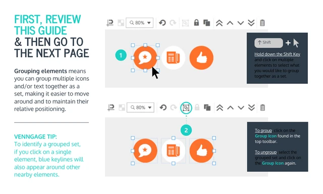 Tutorial de exercícios de agrupamento de elementos - Venngage