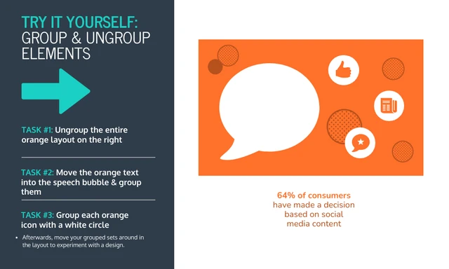Tutorial de ejercicios de agrupación de elementos - Venngage